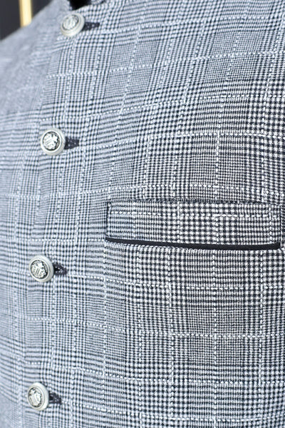 Men Blended Waistcoat Grey Check – SaeedAjmal